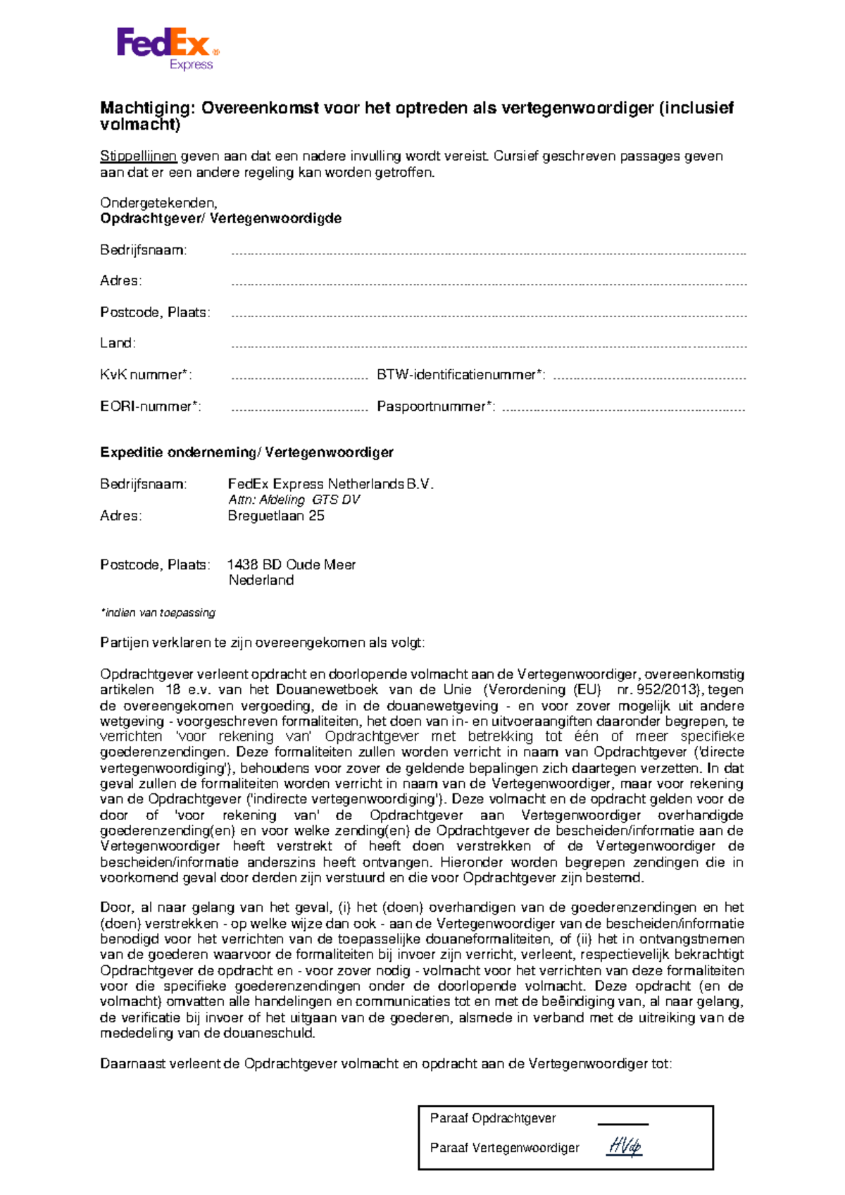 POA NL - Oefen materiaal voor Product administratie - Paraaf ...