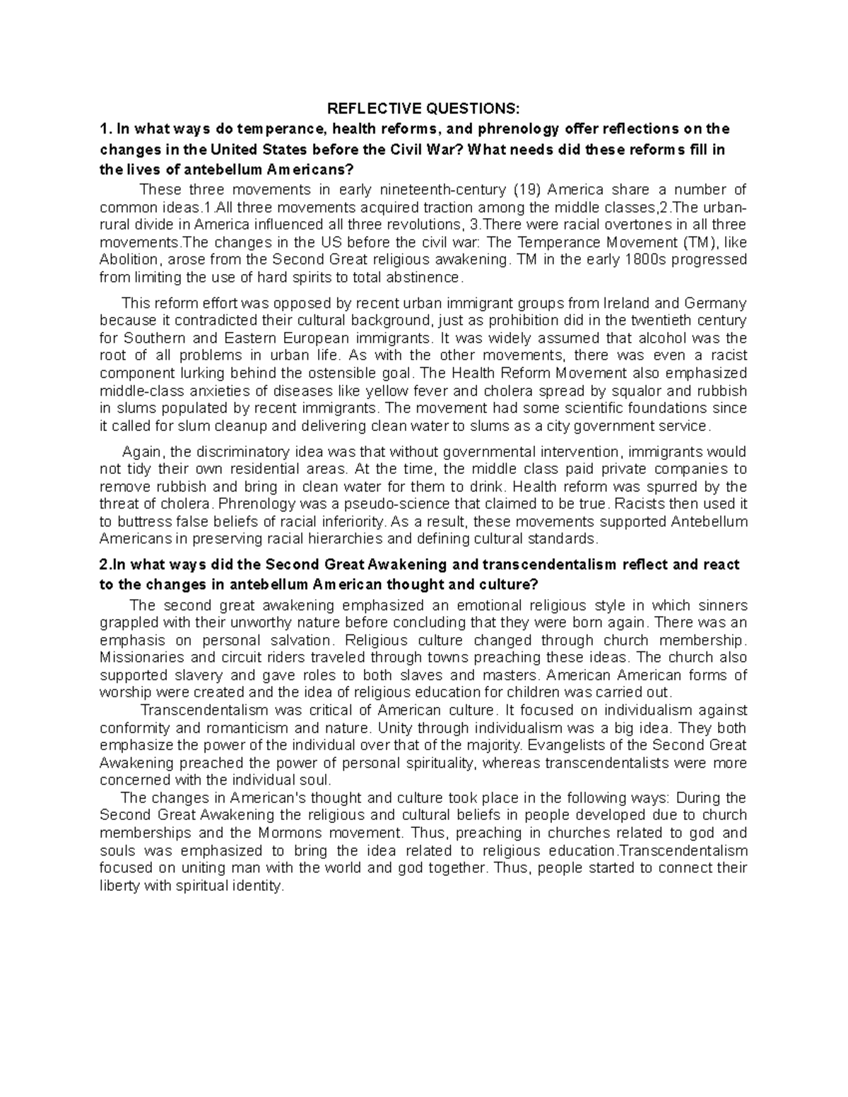 Reflective Questions 13 - REFLECTIVE QUESTIONS: In what ways do ...