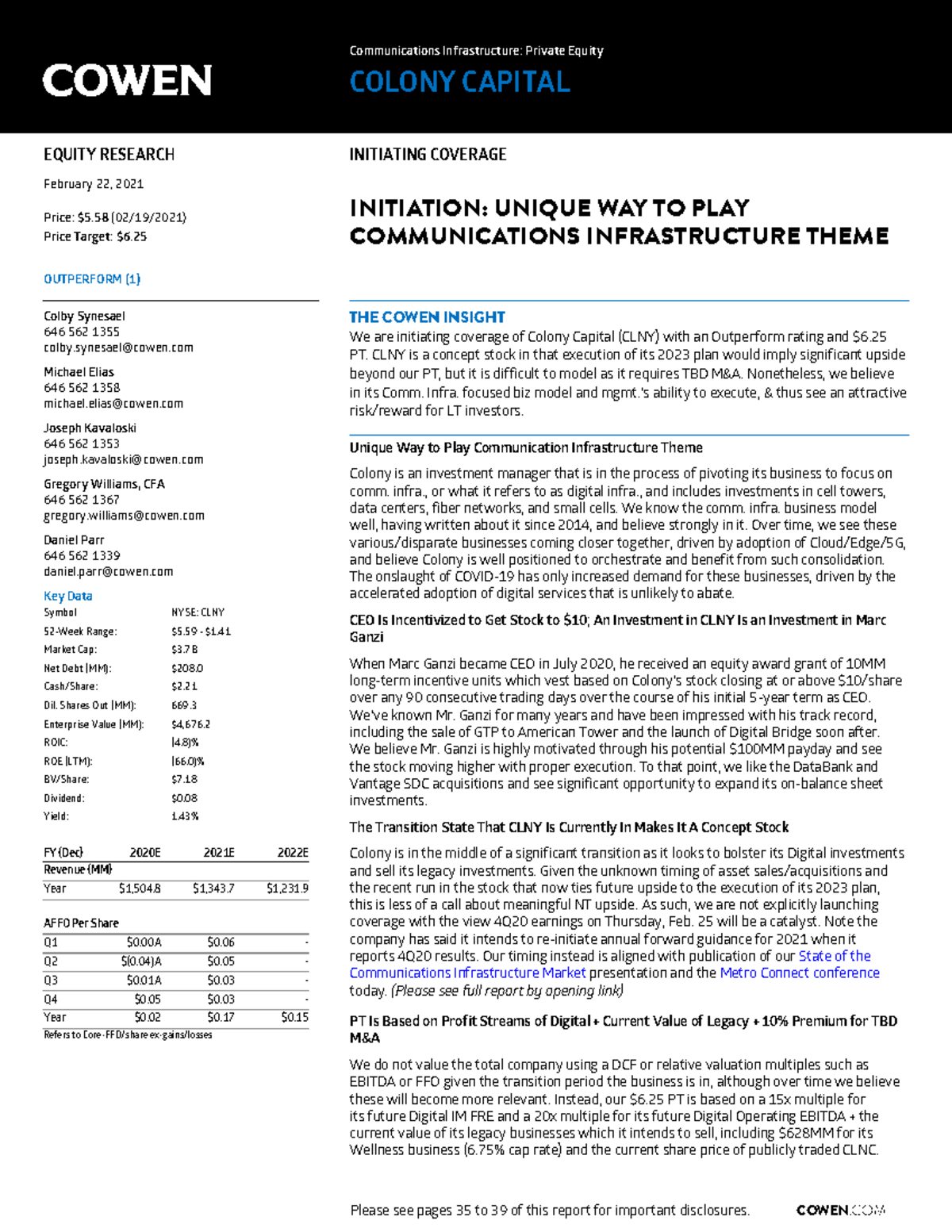 General Themes and Technology - Communications Infrastructure ...