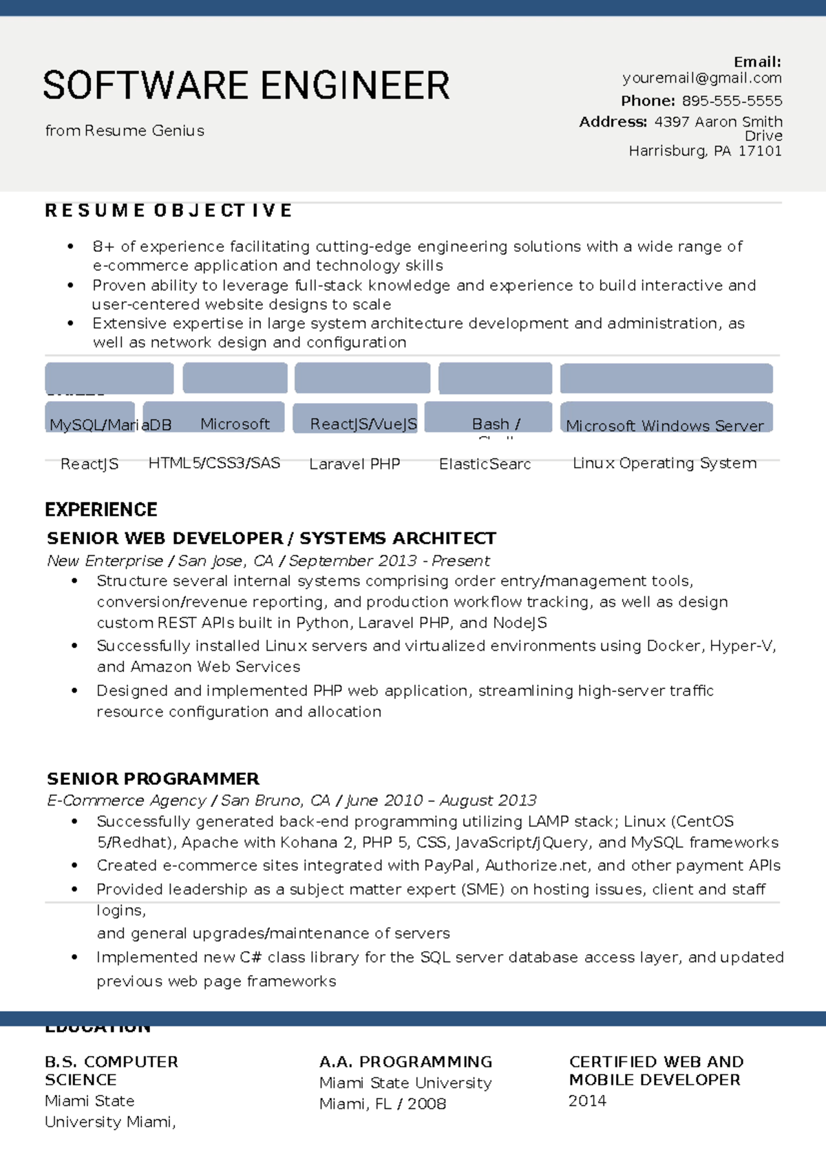 Software-Engineer-Resume-Sample Hybrid-Original - Email: youremail ...