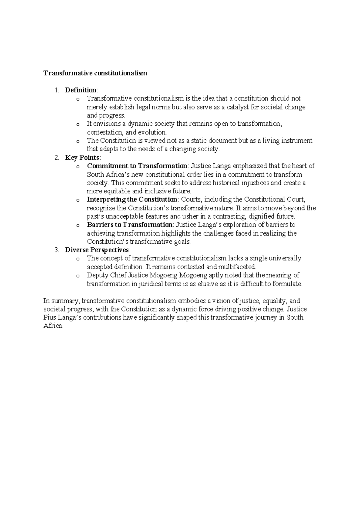 Transformative Constitutionalism Definition O Transformative