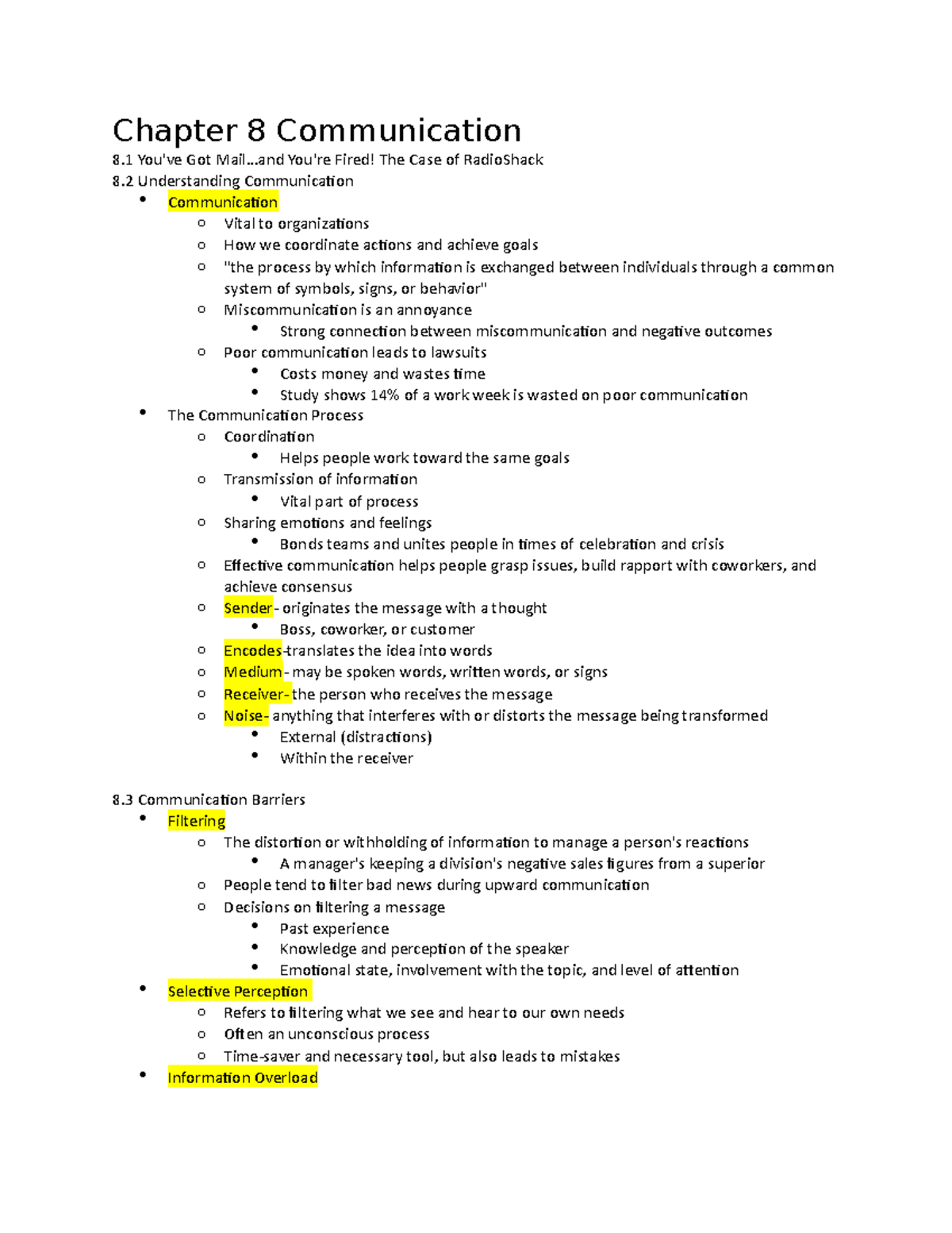 Chapter 8 Notes - Chapter 8 Communication 8 You've Got Mail.. You're ...