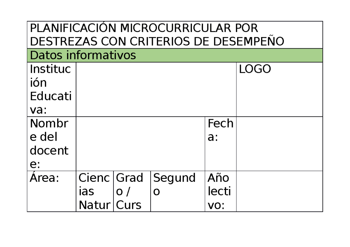 CCNN 2 UD1 DCD3 - plan dcd - PLANIFICACIÓN MICROCURRICULAR POR ...