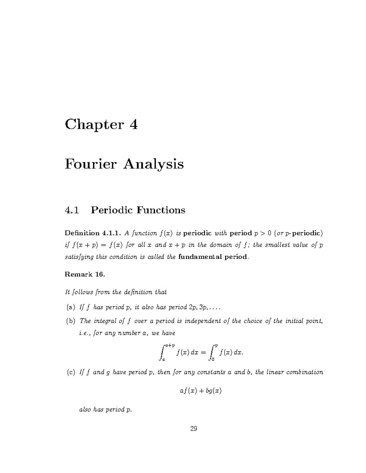 Fourier Analysis - Chapter 4 Fourier Analysis 4 Periodic Functions ...