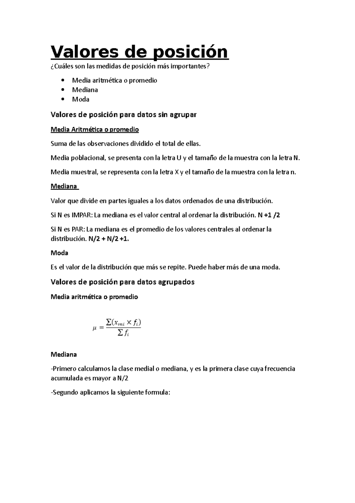 Valores de posición - Valores de posición ¿Cuáles son las medidas de ...