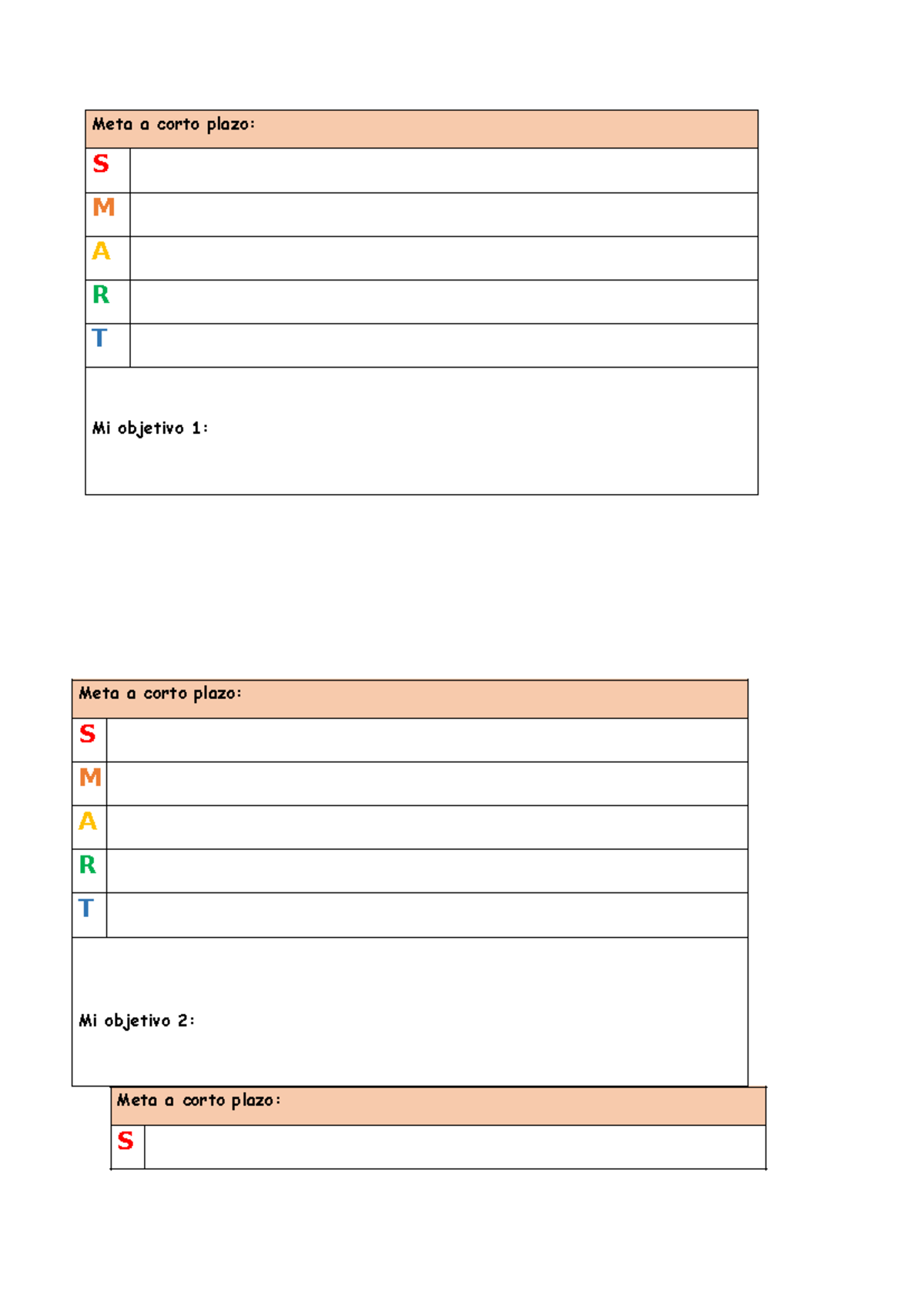 Matriz de metas 2 - Tutoría II : Identidad Institucional - Meta a corto ...