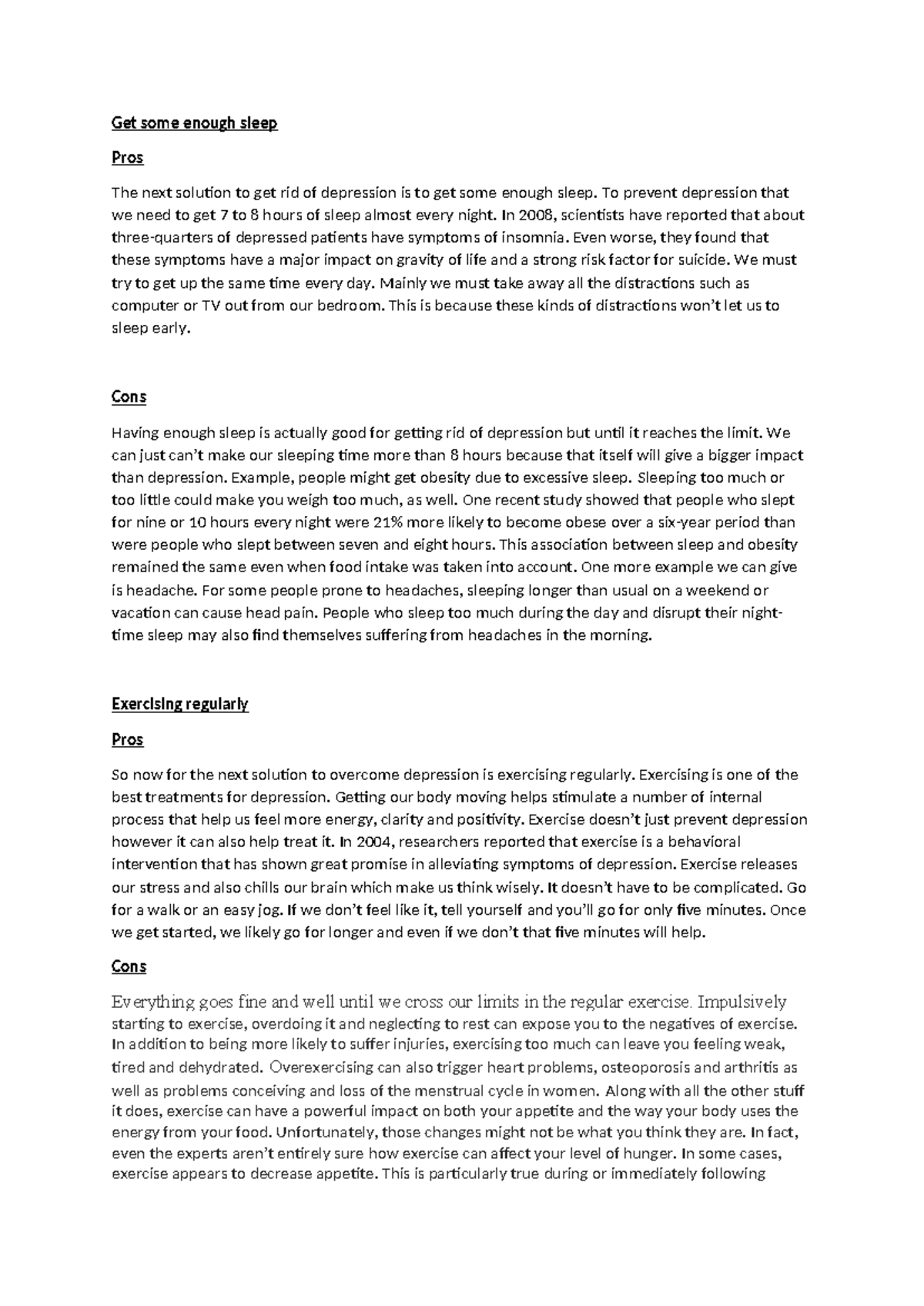 Conclusion - This is just for sample notes - Get some enough sleep Pros ...