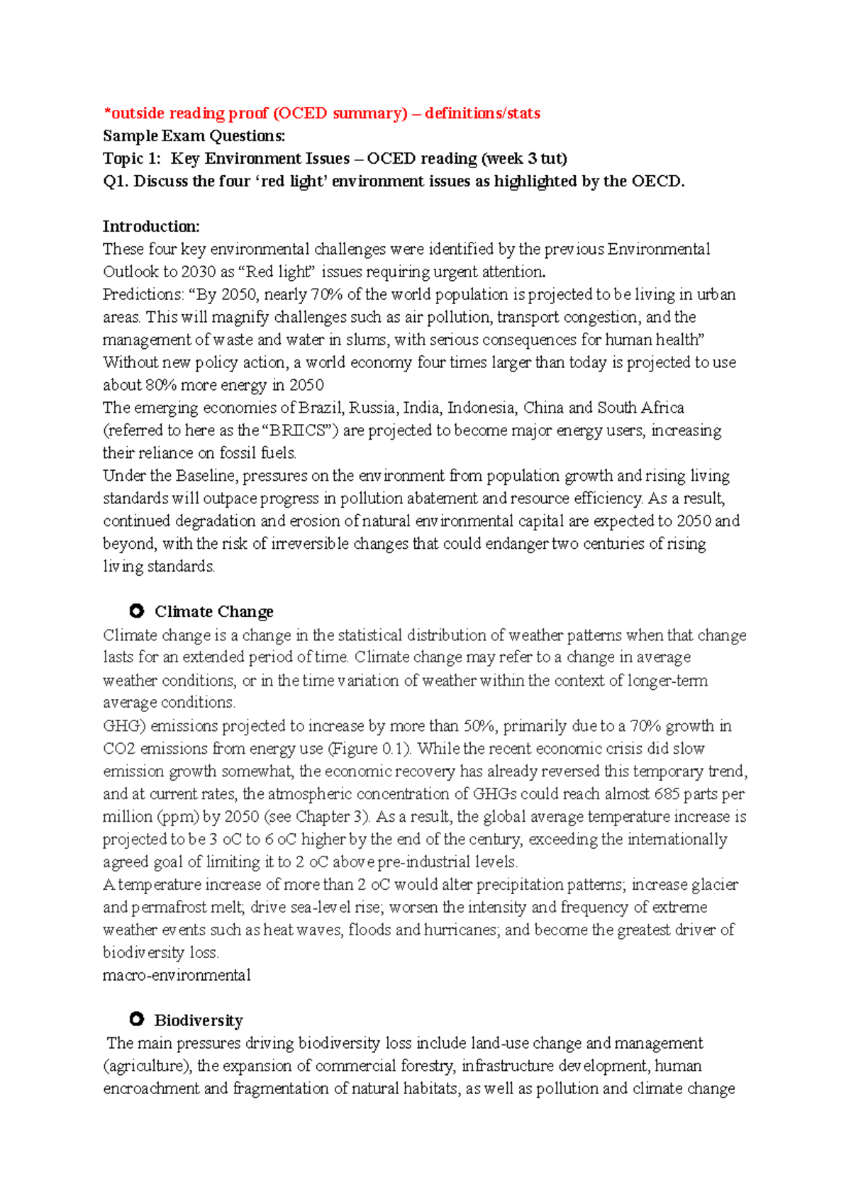 EC4045 Topic 1 Answers Tutorial Q's - reading proof (OCED summary ...