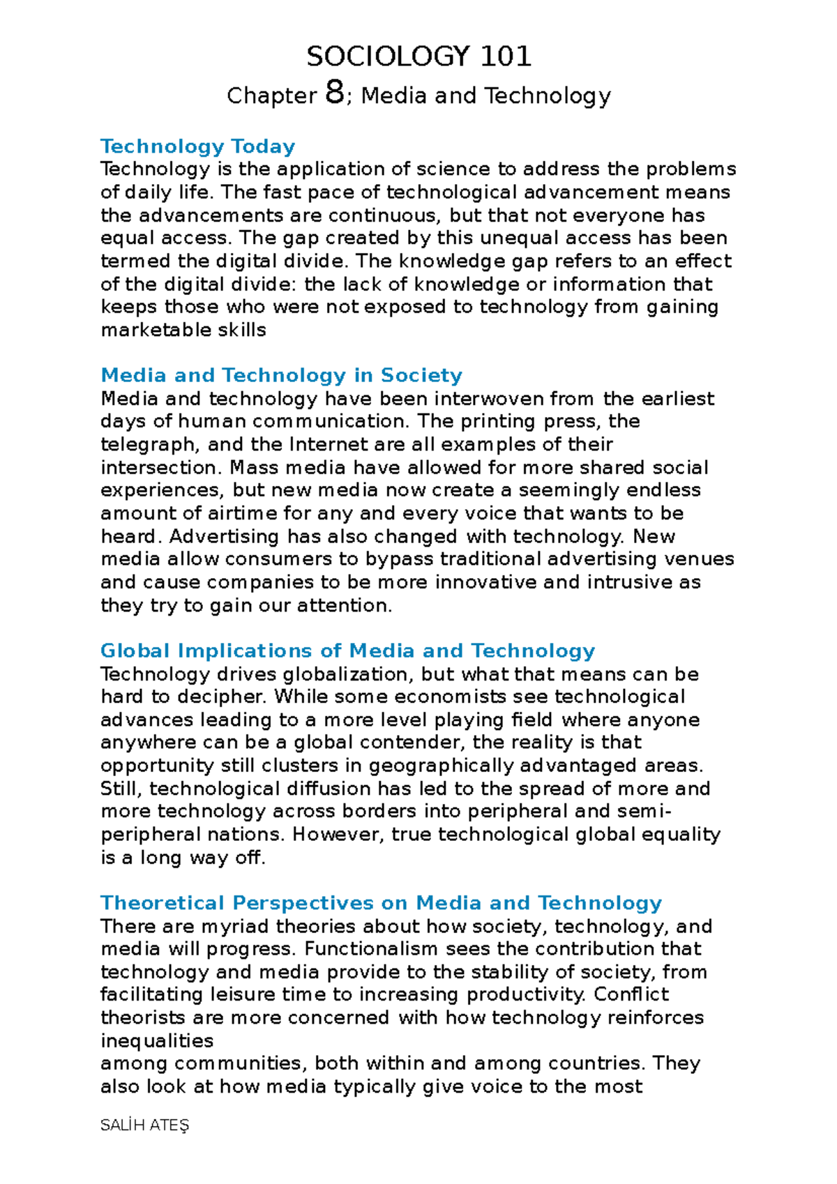 SOC 101 Chapter 8 - summary of soc 101 - SOCIOLOGY 101 Chapter 8 ...