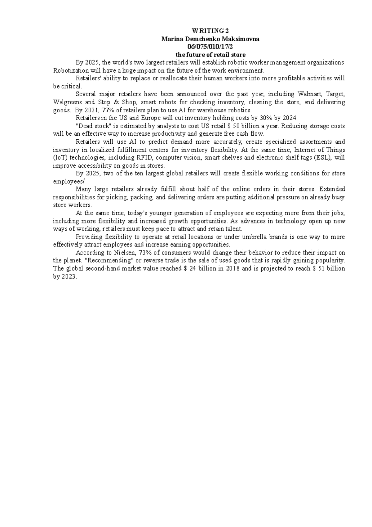 Mim 4 Marina Demchenko writing 2 - WRITING 2 Marina Demchenko ...