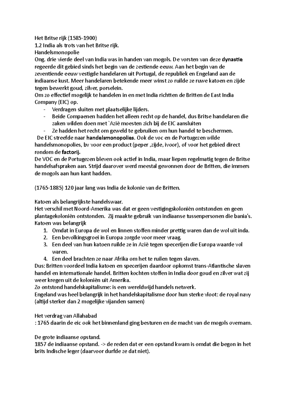 Het Britse rijk 1.2 1.3 - Het Britse rijk (1585-1900) 1 India als trots ...