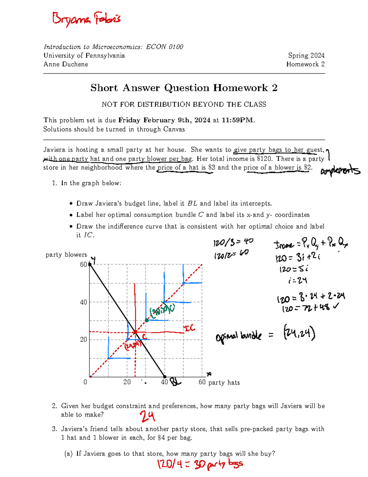 SA+HW2 - Second hw assignment - Introduction to Microeconomics: ECON ...