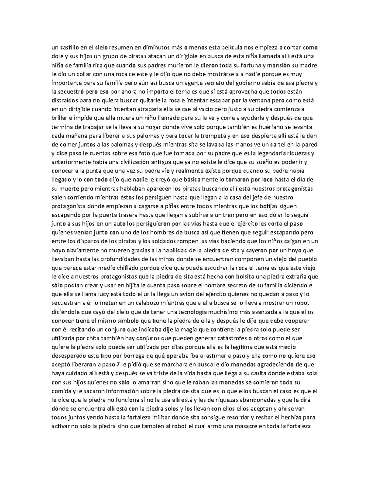 El castillo del cielo - asdsadas - un castillo en el cielo resumen en ...