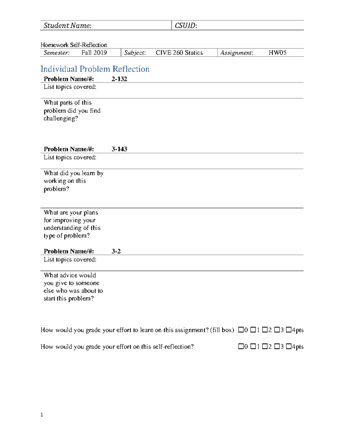 St Hw05 Hw 05 Warning Tt Undefined Function 32 Homework Self Reflection Semester Fall