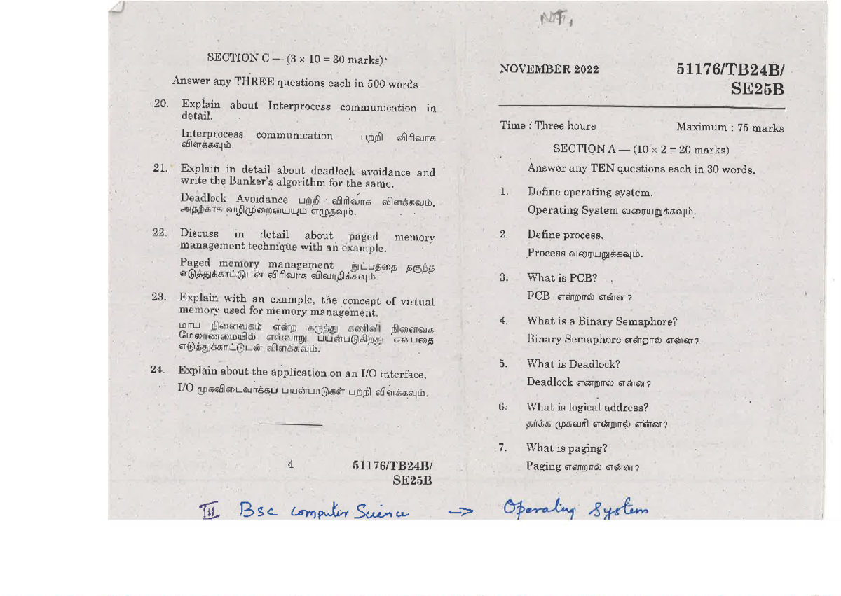 SE25B-NOV22 - Very good - BCA - Studocu