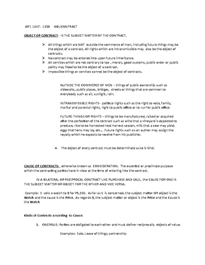 LAW ON Sales - notes - LAW ON SALES – ARTICLE 1458- 1637 Art. 1458 - by ...