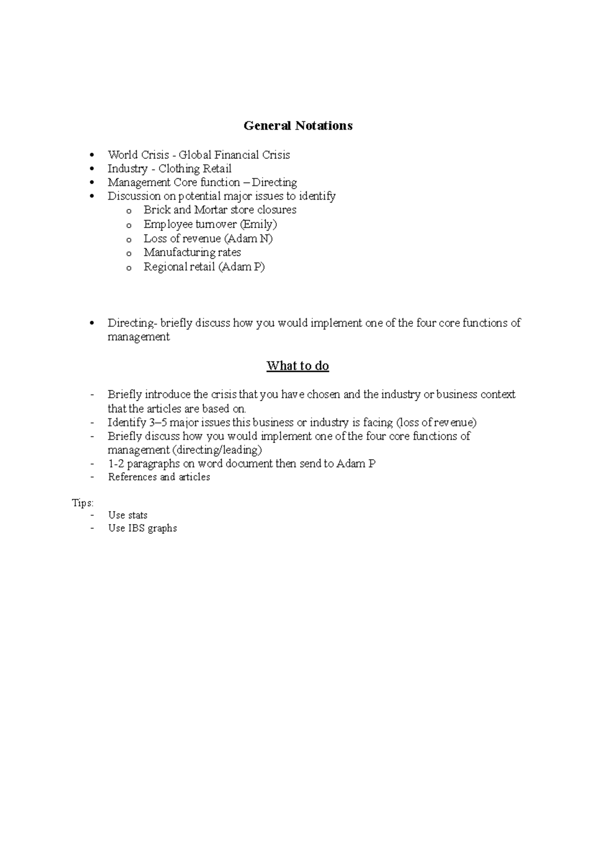 General Notations (assingment 2) - MGT10002 - Swinburne - Studocu