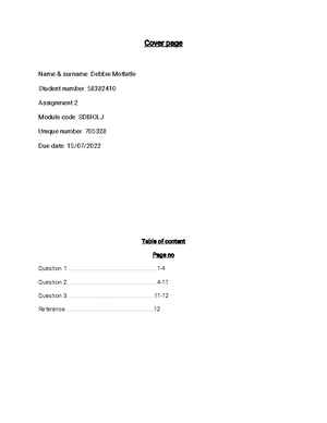 LIFE Sciences SBA Practical TASK 2 QP ENG - - Studocu
