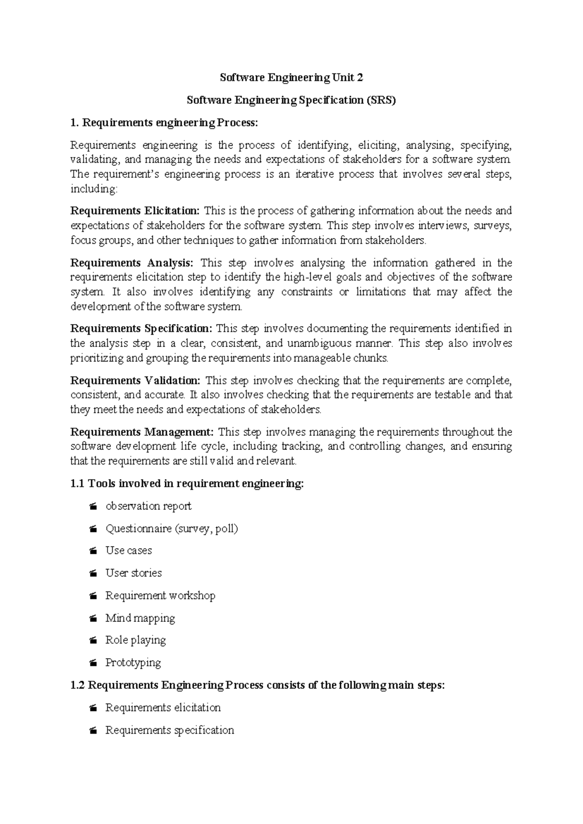 SE UNIT 2 Complete - it is about software engineering - Software ...