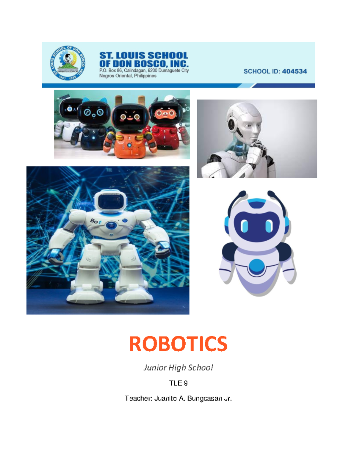 TLE 9 Project 1 - None - ROBOTICS Junior High School TLE 9 Teacher ...