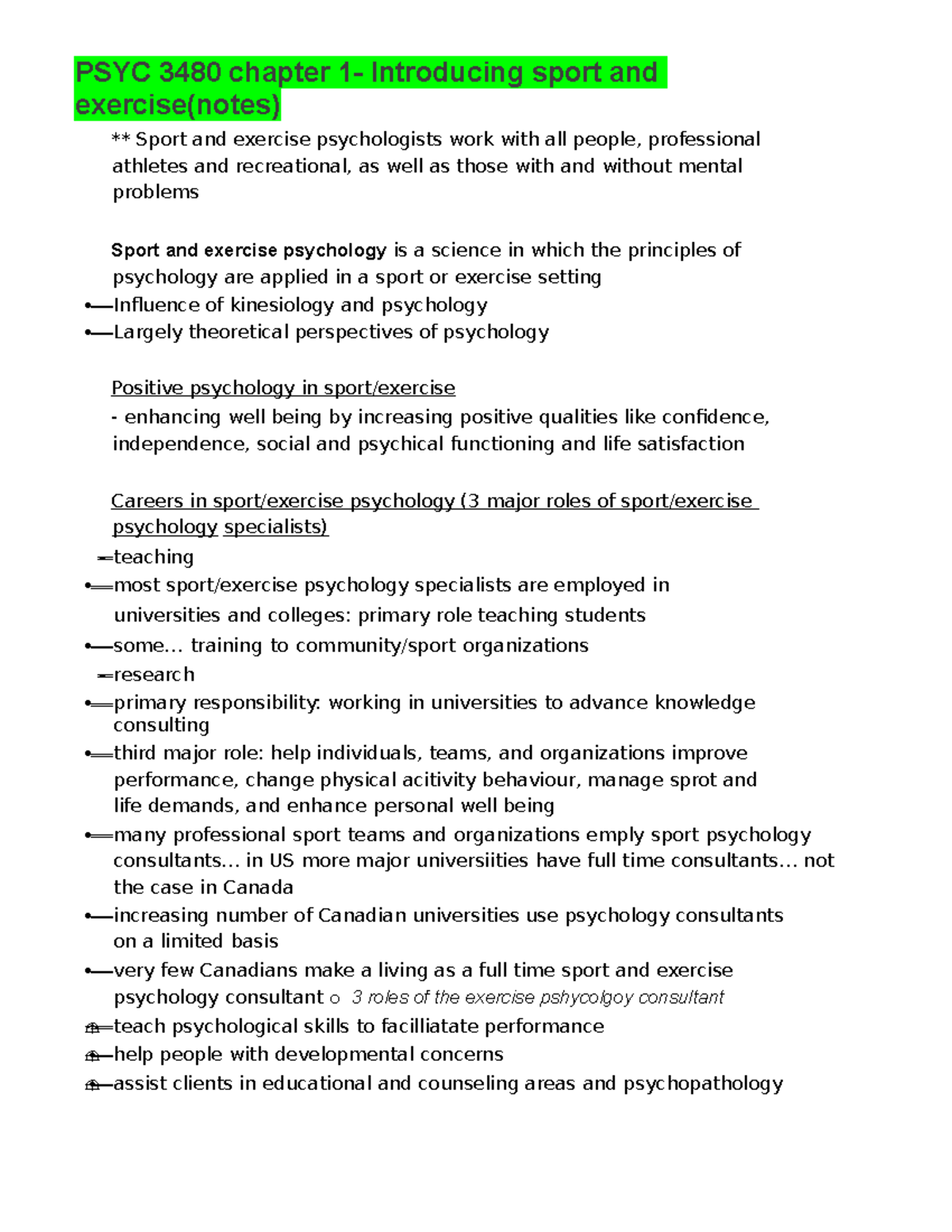 Exam Notes (1) - Copy - exercise(notes) ** Sport and exercise ...