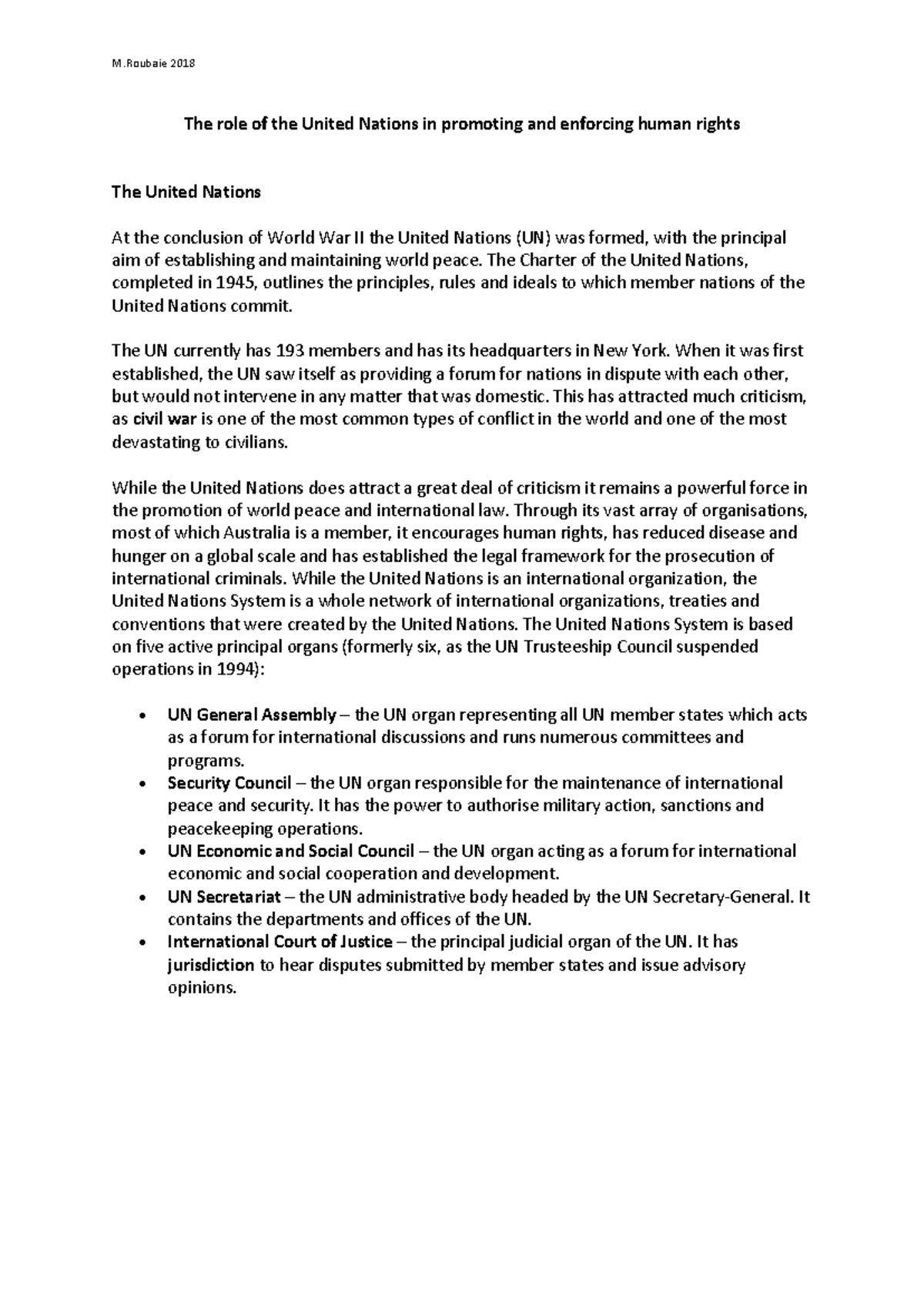 The role of the United Nations in promoting and enforcing human rights ...