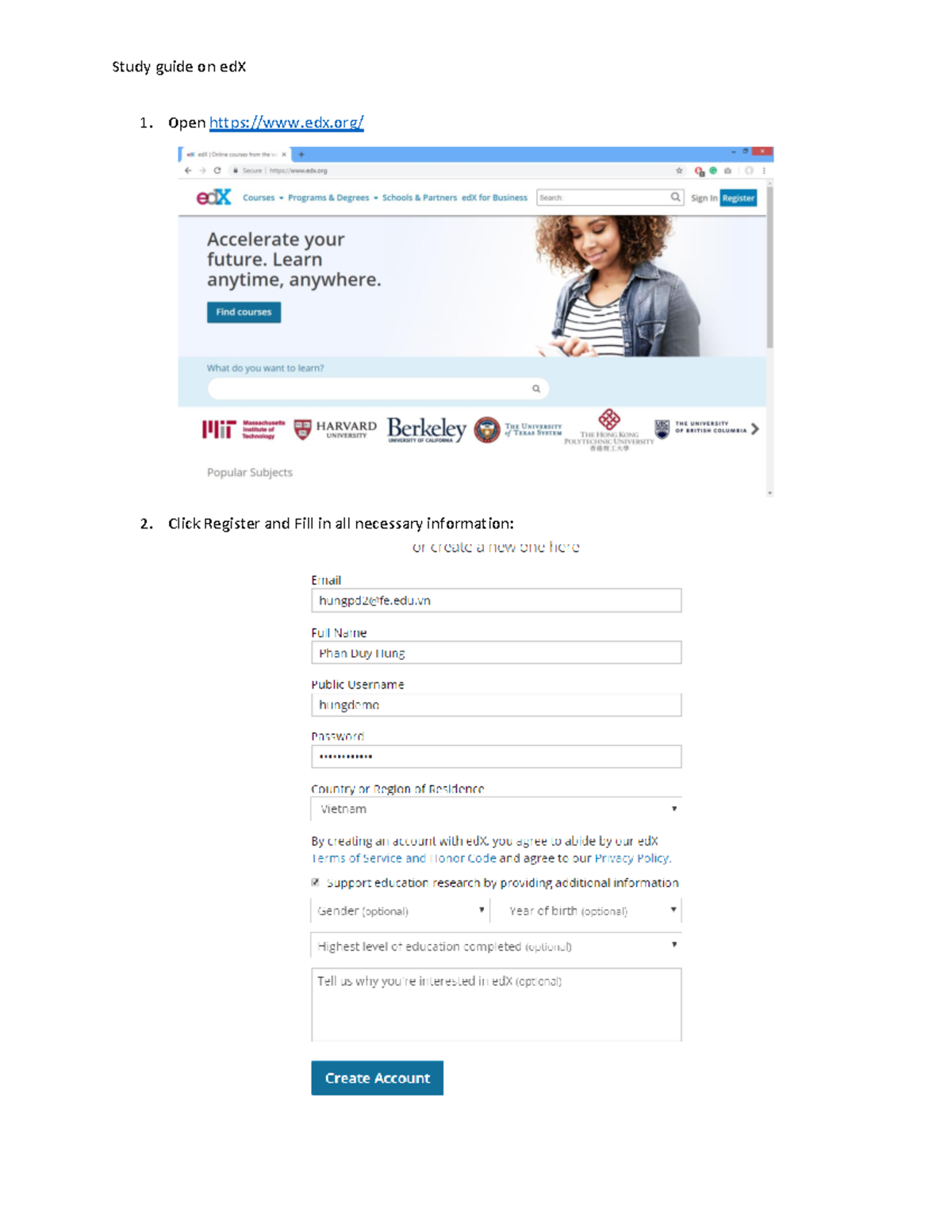 Guide Create an Account Explore Courses Quiz on ed X - Internet of ...