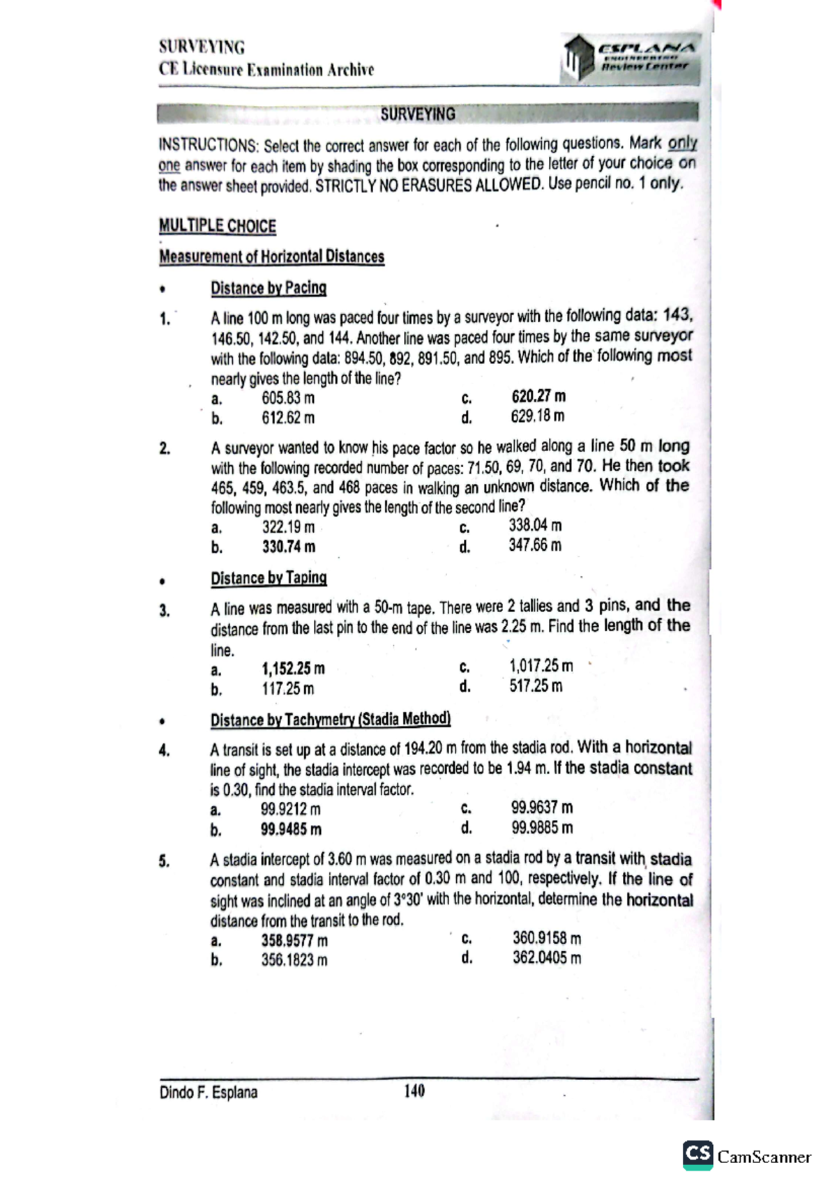14 Surveying. CELE ARCHIVE - ESPLANA - BS Civil Engineering - Studocu