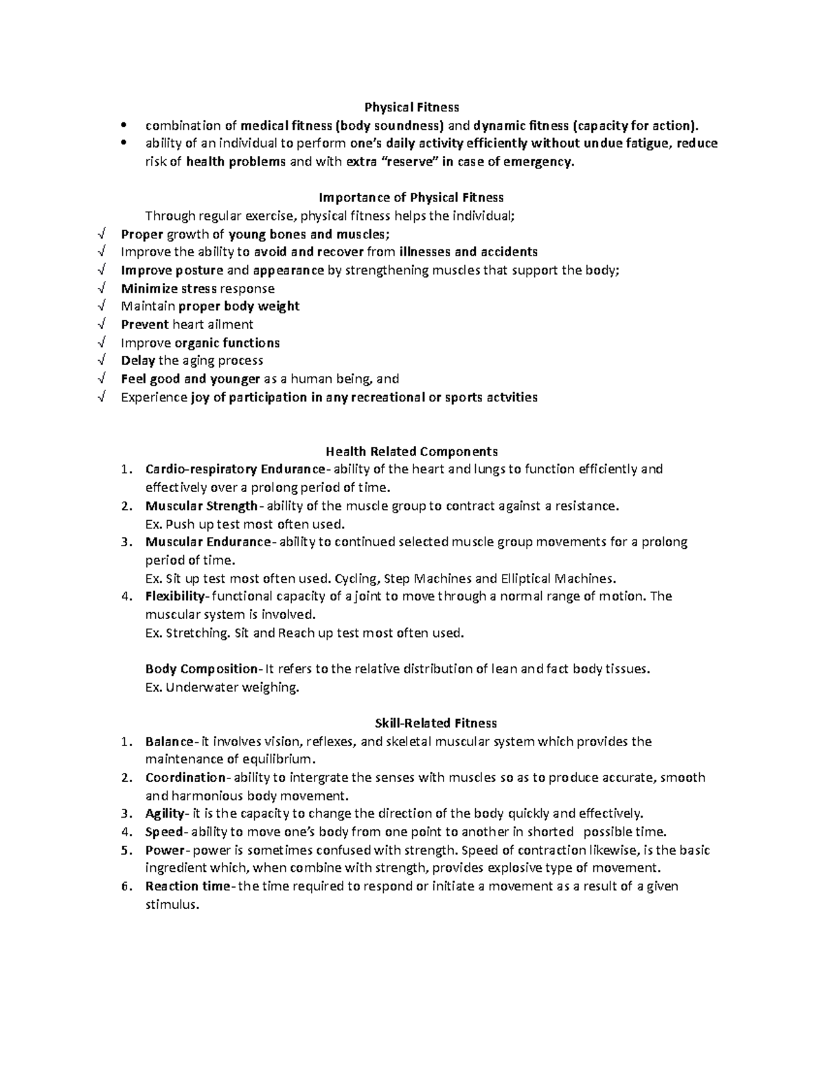 Pathfit - Physical Education: Physical Fitness - Physical Fitness ...