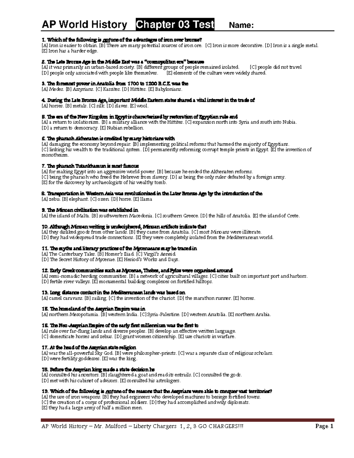 AP WH Chapter 03 Test - Test help - AP World History – Mr. Mulford ...