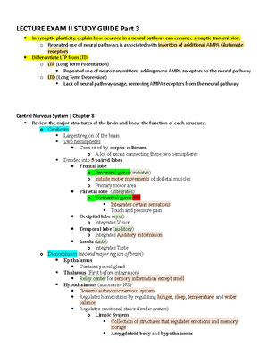 Lecture EXAM II Study Guide Part 5 - LECTURE EXAM II STUDY GUIDE Part 5 Define the lactate - Studocu