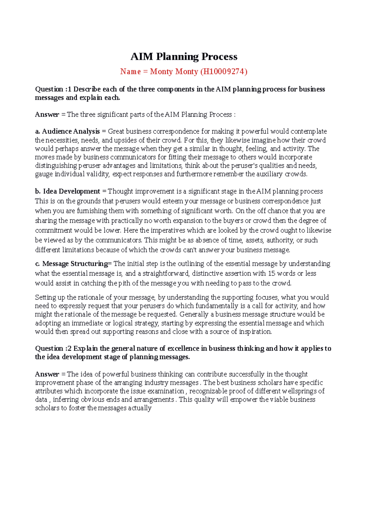 AIM Planning Process - please use it - AIM Planning Process Name ...