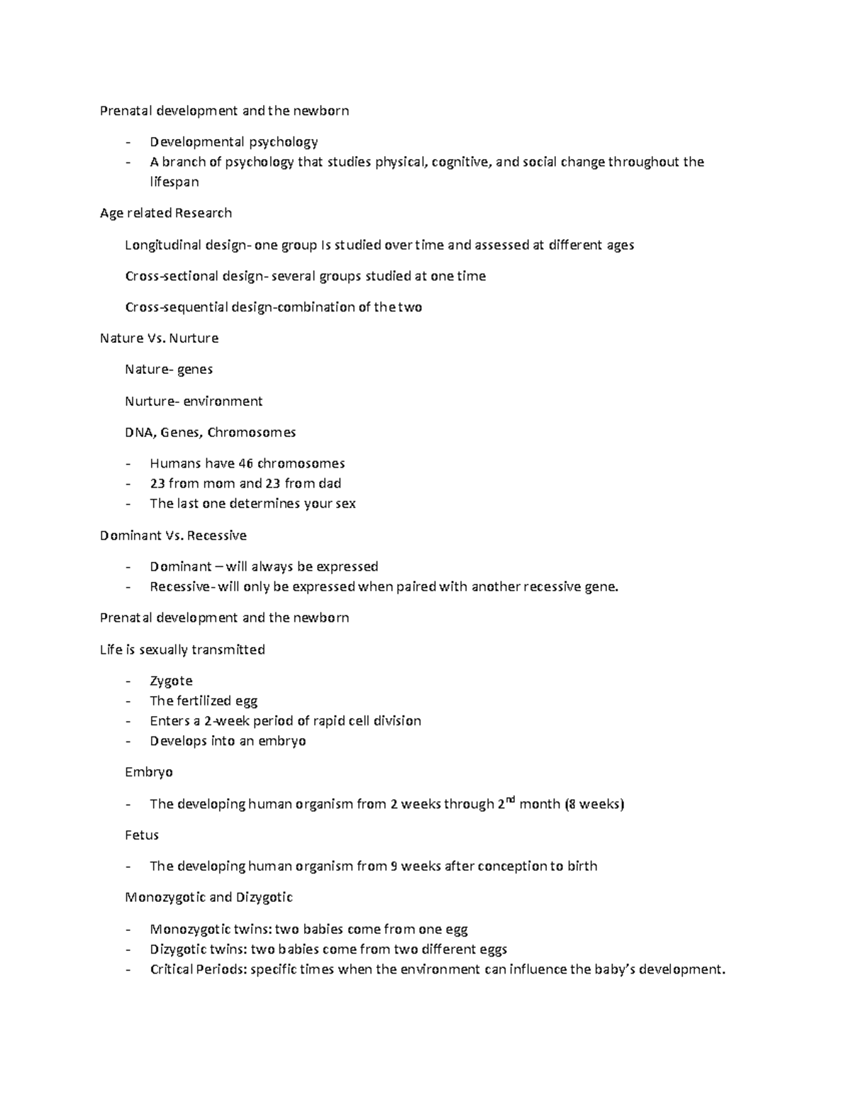 Human Development- Chapter 10 - Prenatal development and the newborn ...