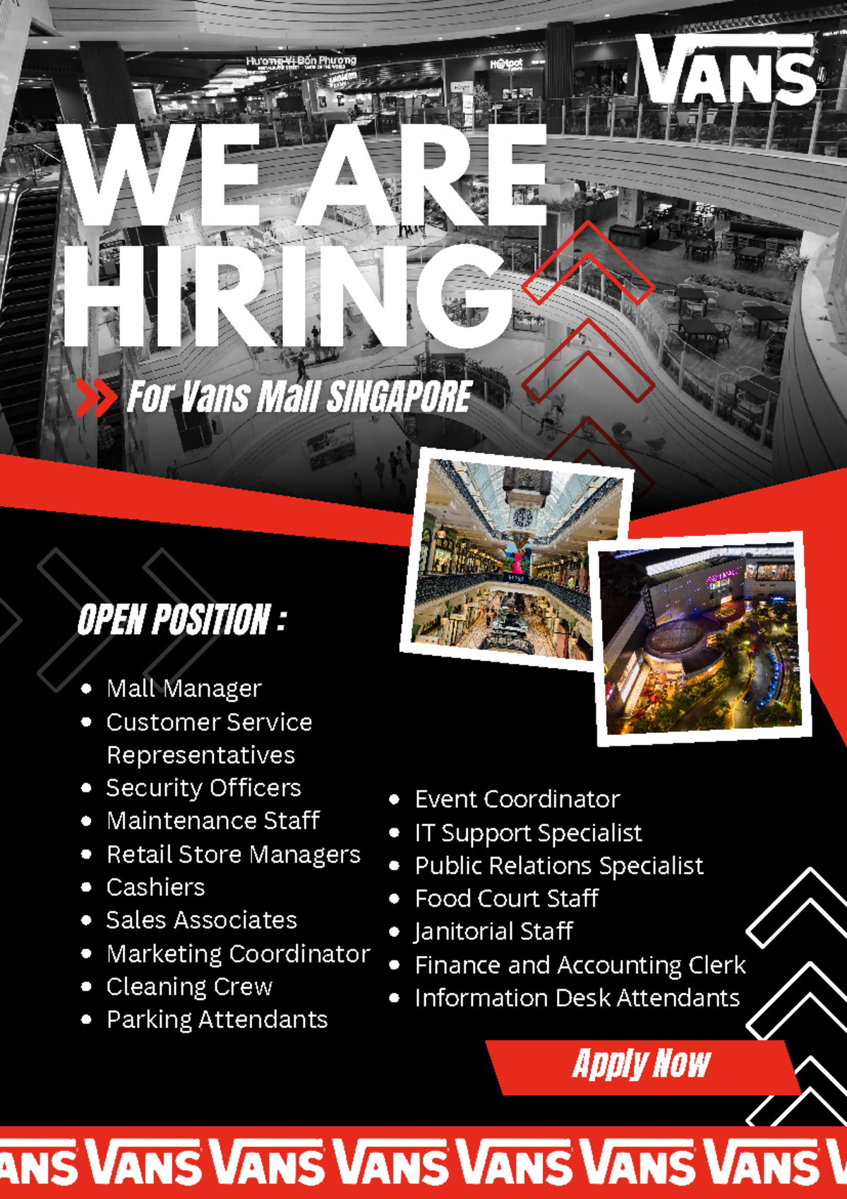 Vans - n?A - Corporates Law - Apply Now Mall Manager Customer Service ...