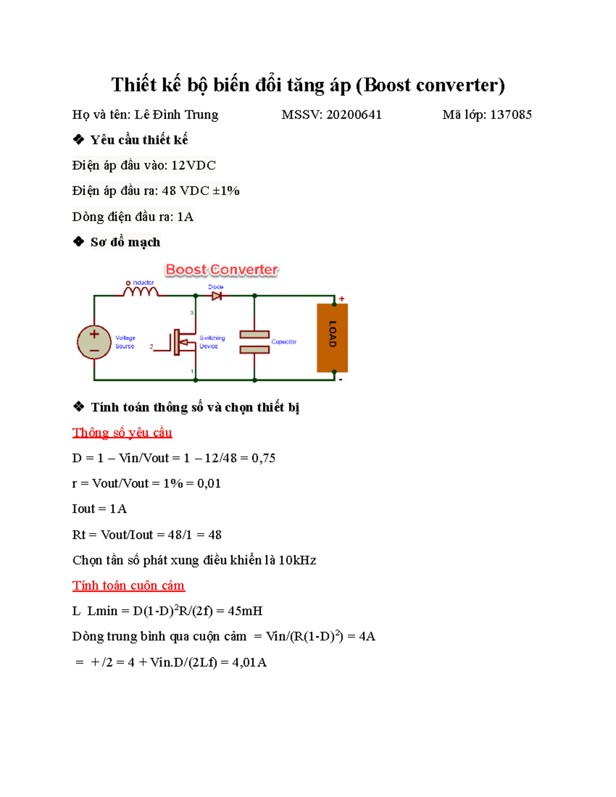 Thiết kế boost converter - Thiết kế bộ biến đổi tăng áp (Boost ...