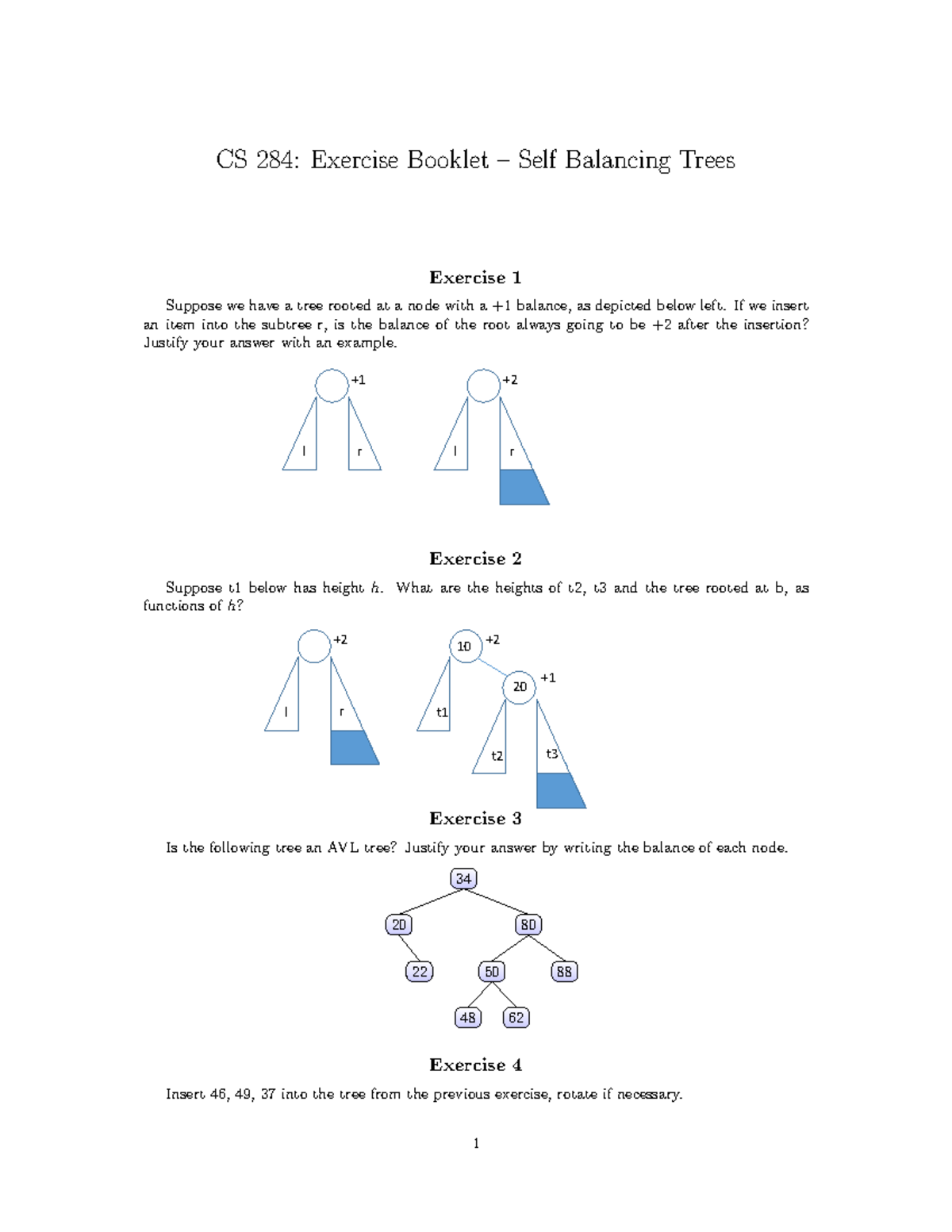 Exercise Booklet 6 - If we insert an item into the subtree r, is the ...