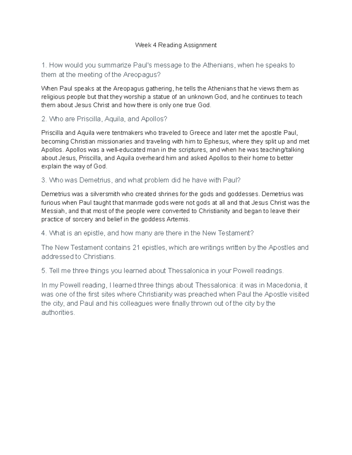 Week 4 Reading Assignment - Week 4 Reading Assignment 1. How would you ...