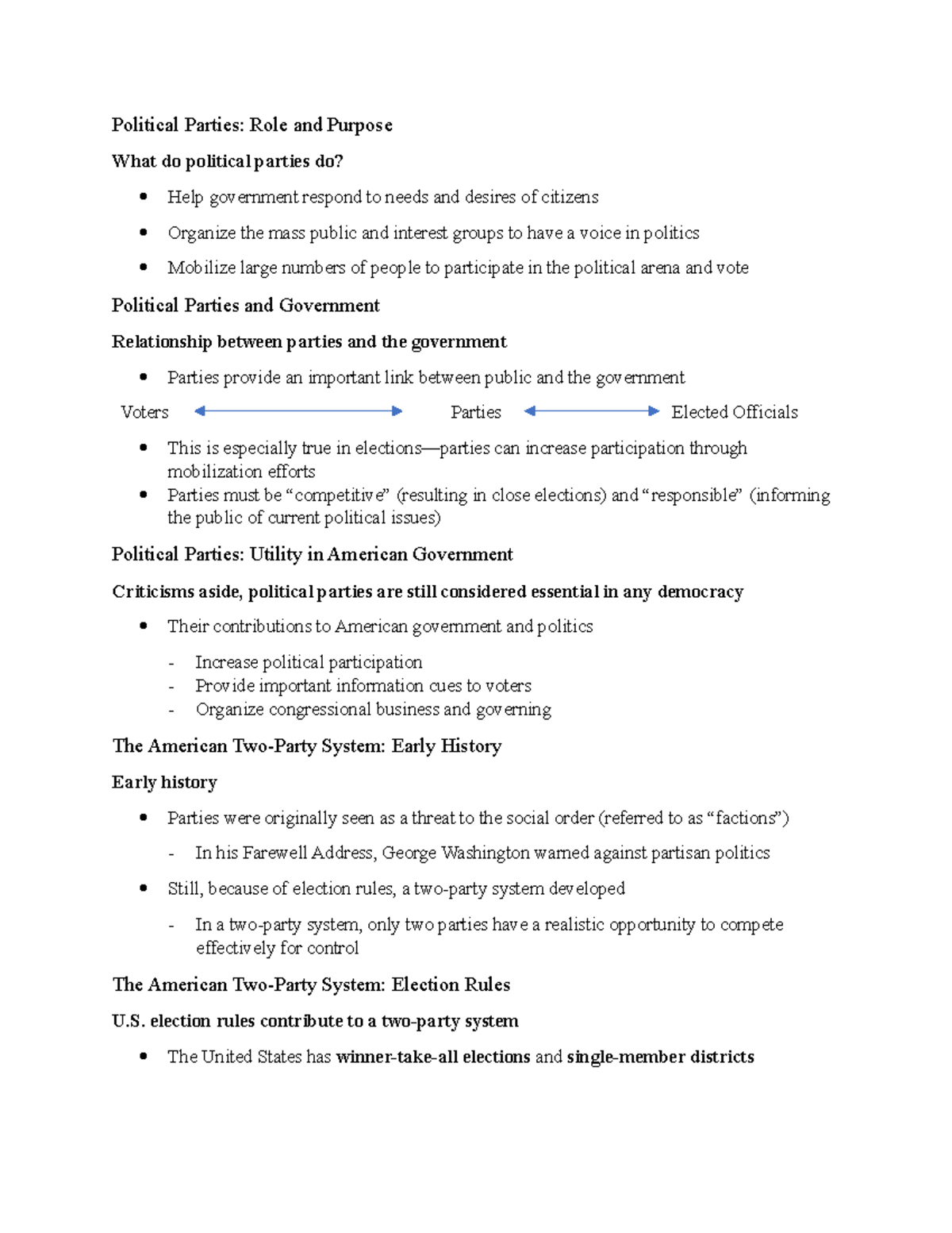 American Gov Chapter 9 Part A - Political Parties: Role and Purpose ...