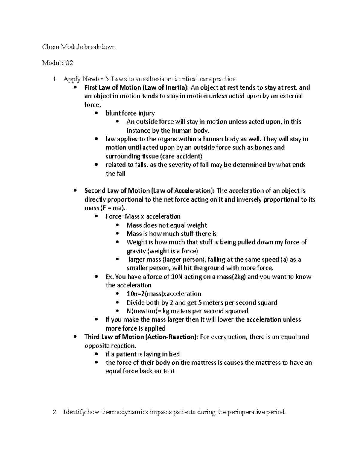 Chem Module breakdown - n/a - Chem Module breakdown Module # 1. Apply ...