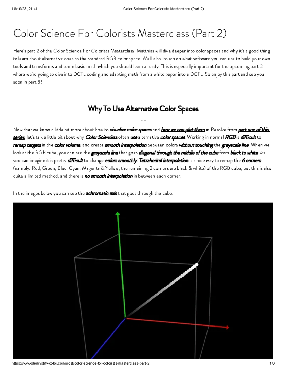 Color Science For Colorists Masterclass (Part 2) - We'll also touch on ...
