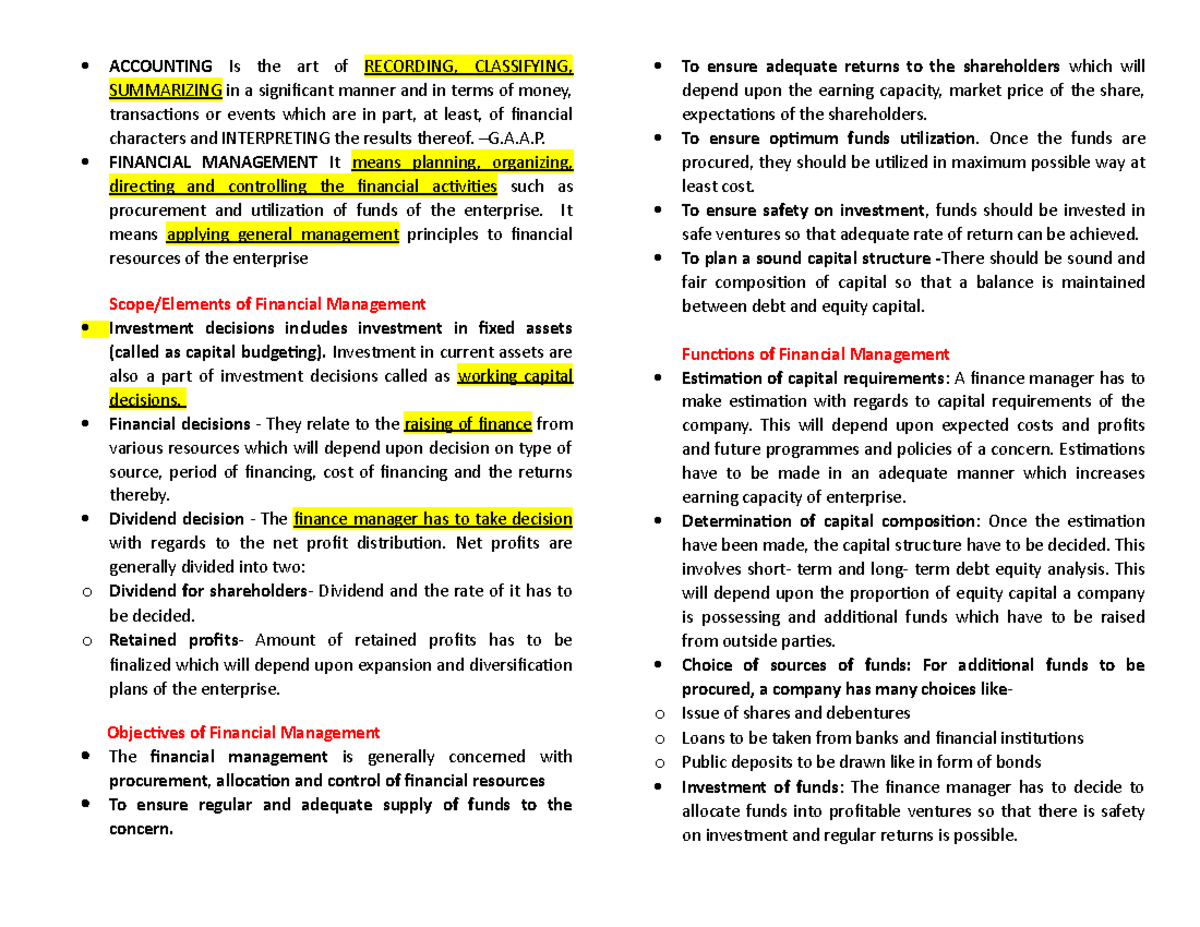 Accounting Reviewer Prelim - ACCOUNTING Is the art of RECORDING ...