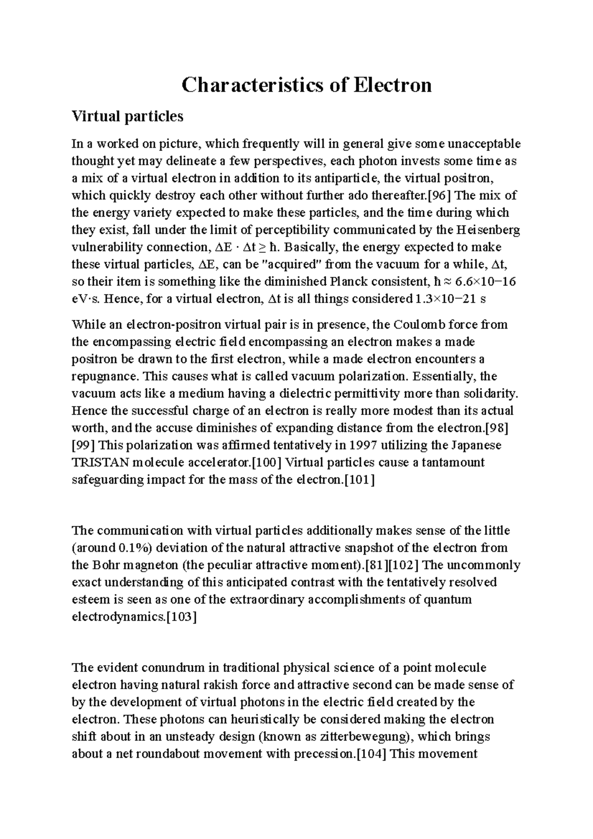 Characteristics of Electro 1 - Characteristics of Electron Virtual ...