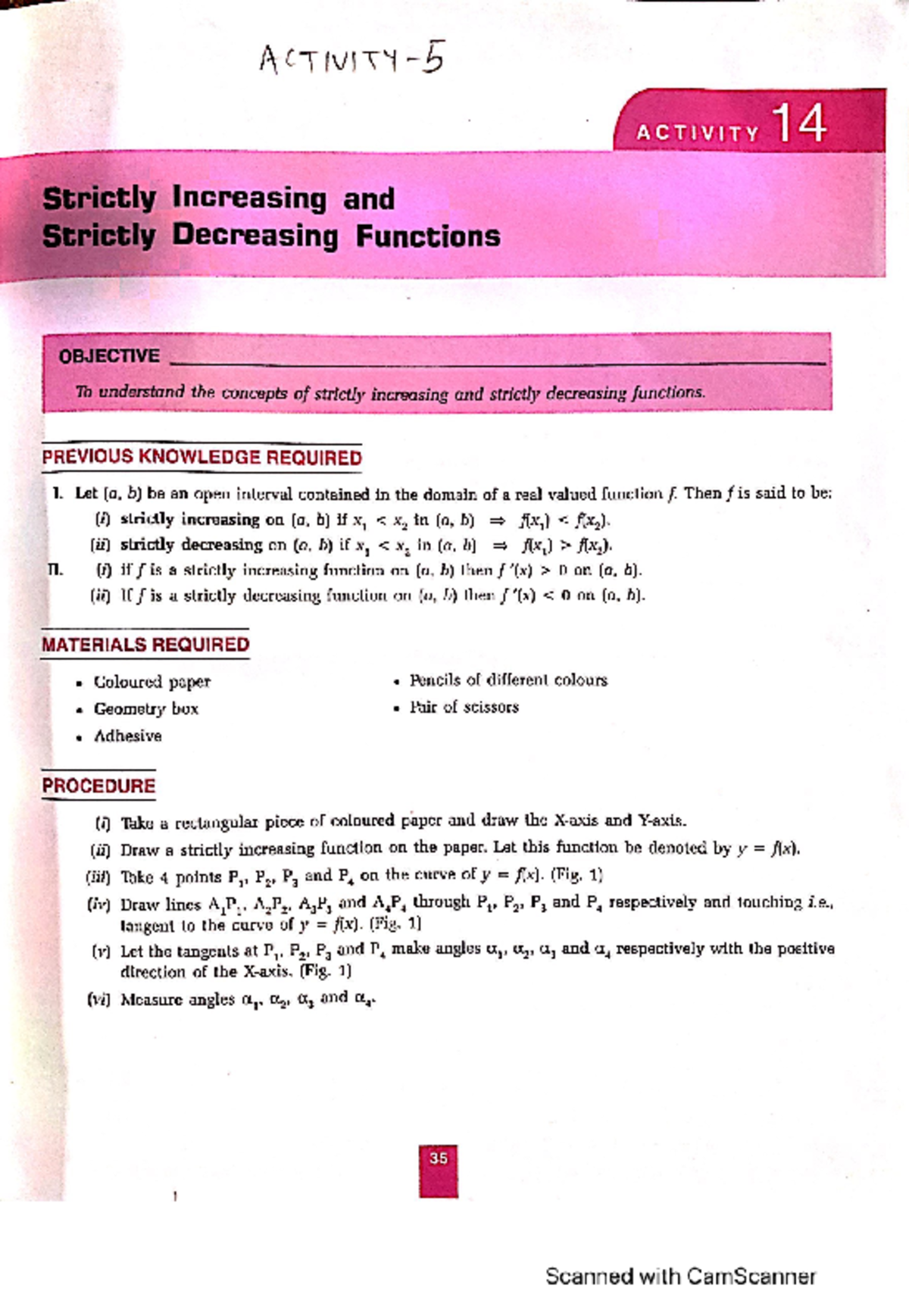 Class 12 maths practicals - ACTIVITY 14 Strictly Increasing and ...