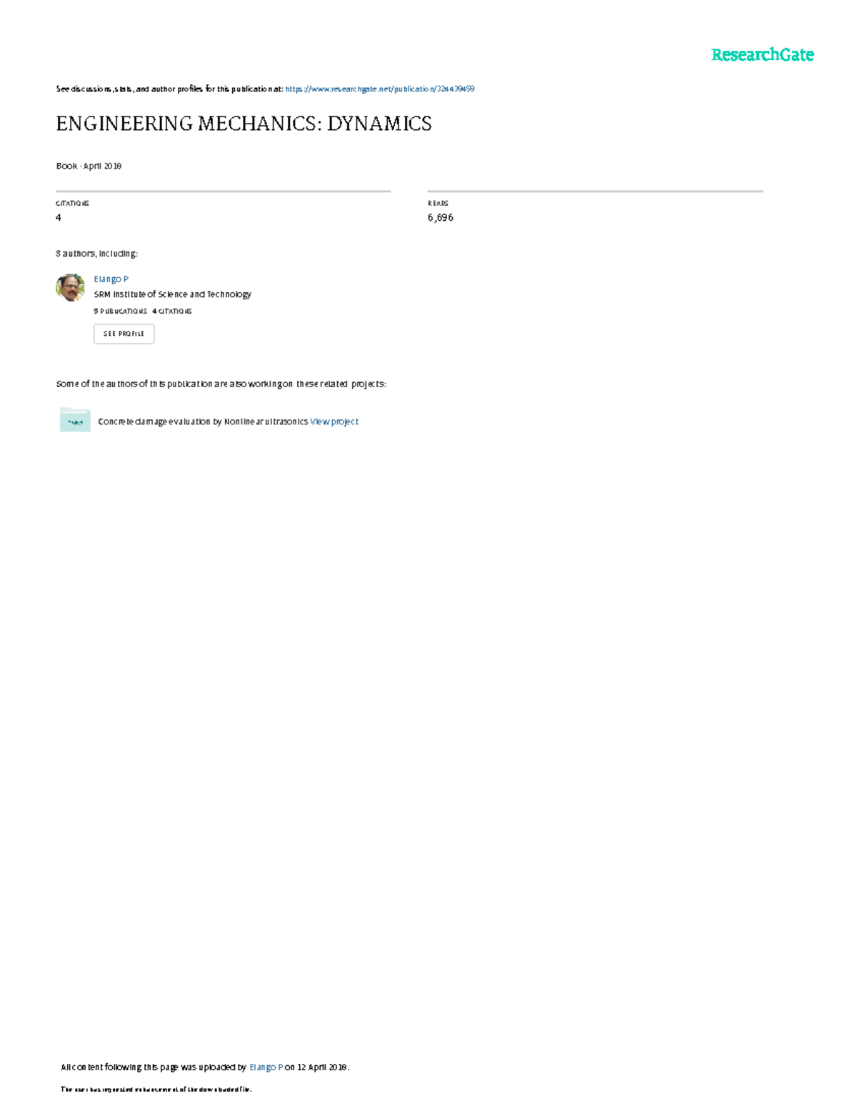 Engineering Mechanics Dynamics - See discussions, stats, and author profiles for this ...