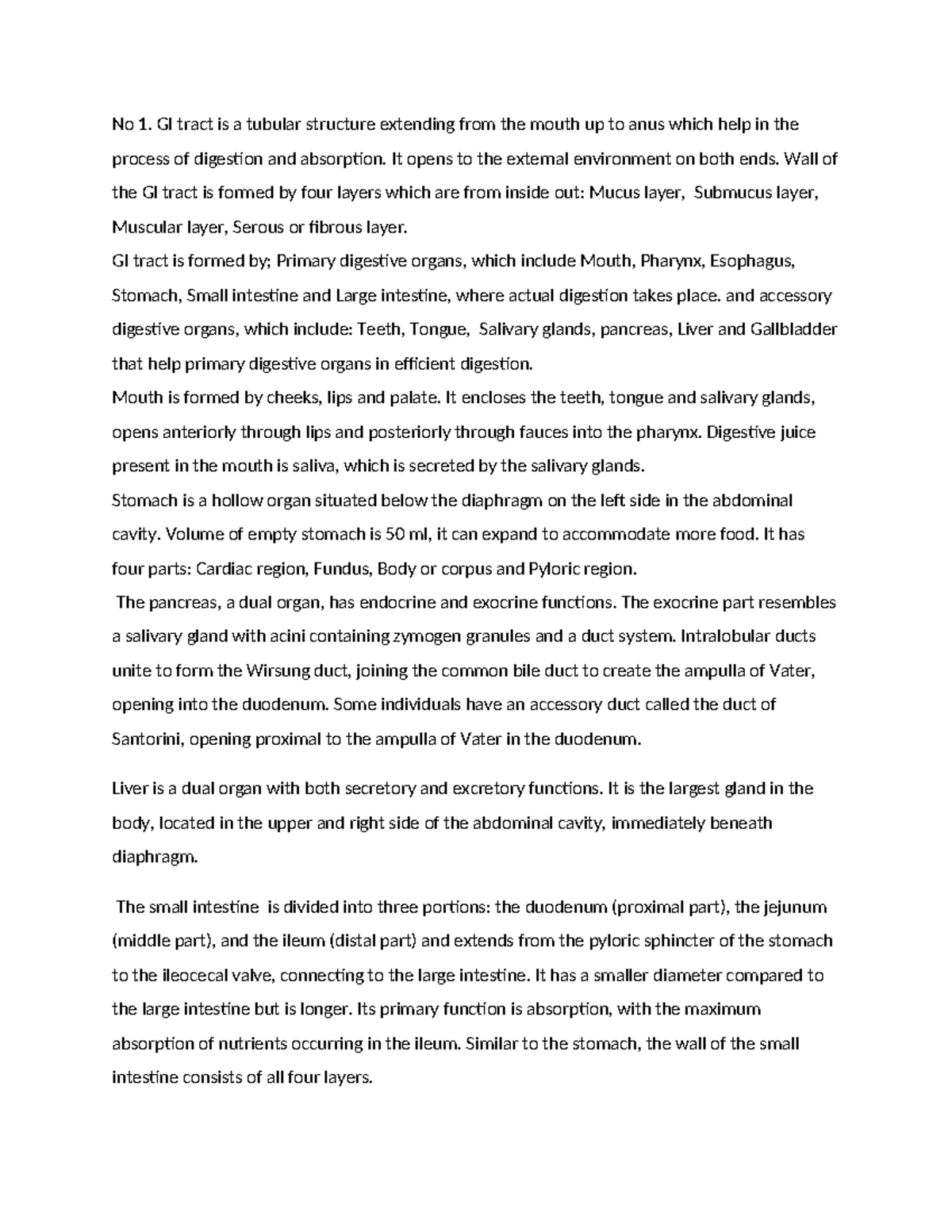 Functional Anatomy OF GIT - No 1. GI tract is a tubular structure ...