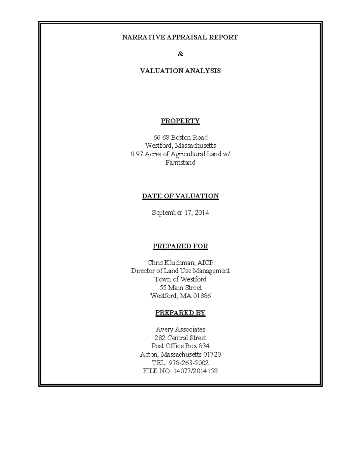 Narrative Appraisal Report - NARRATIVE APPRAISAL REPORT & VALUATION ...