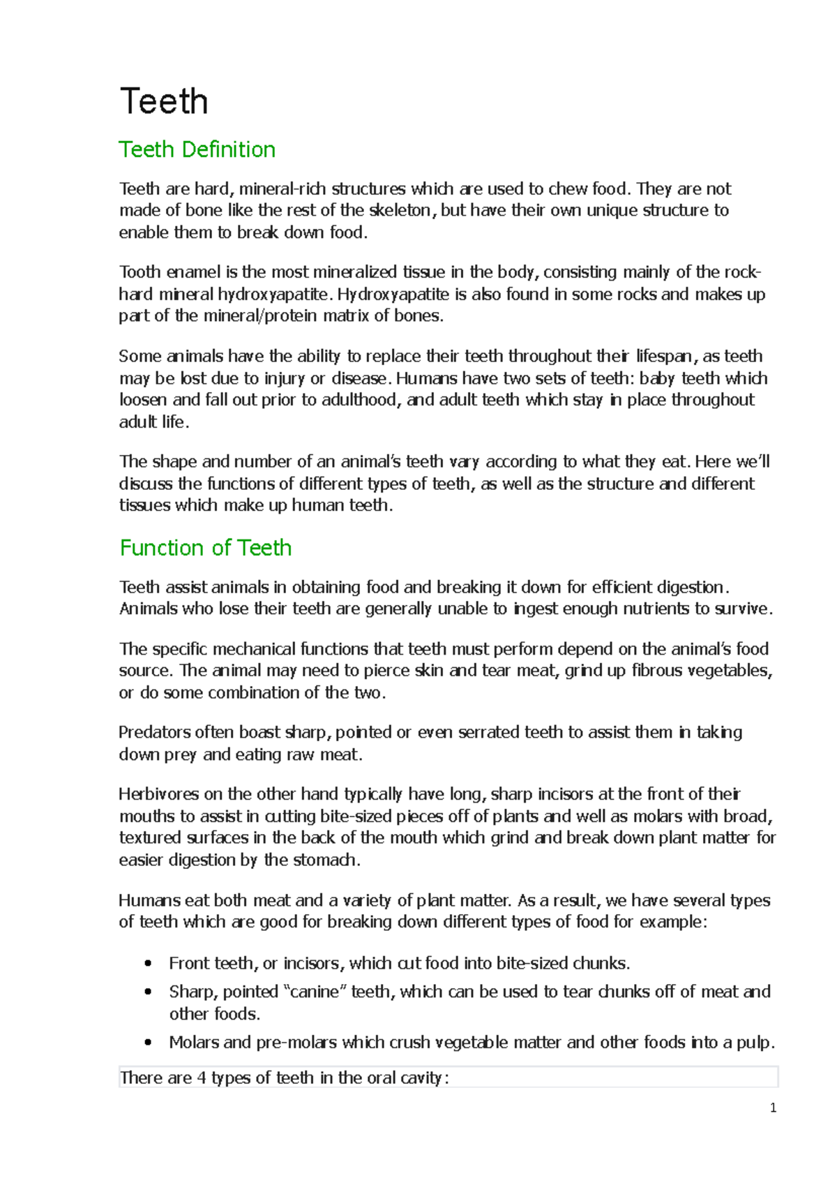 Teeth - Teeth Teeth Definition Teeth are hard, mineral-rich structures ...