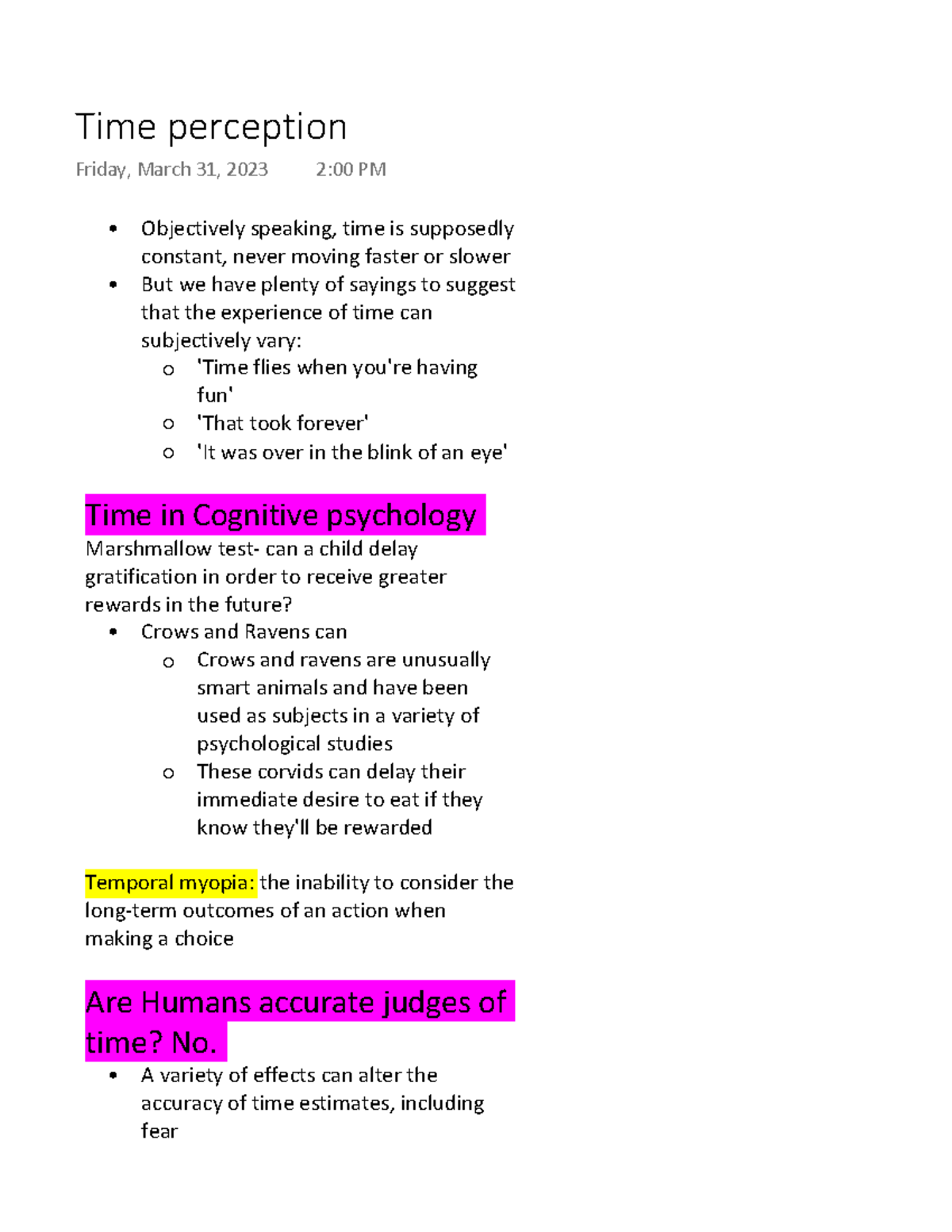 Time perception - Objectively speaking, time is supposedly constant ...