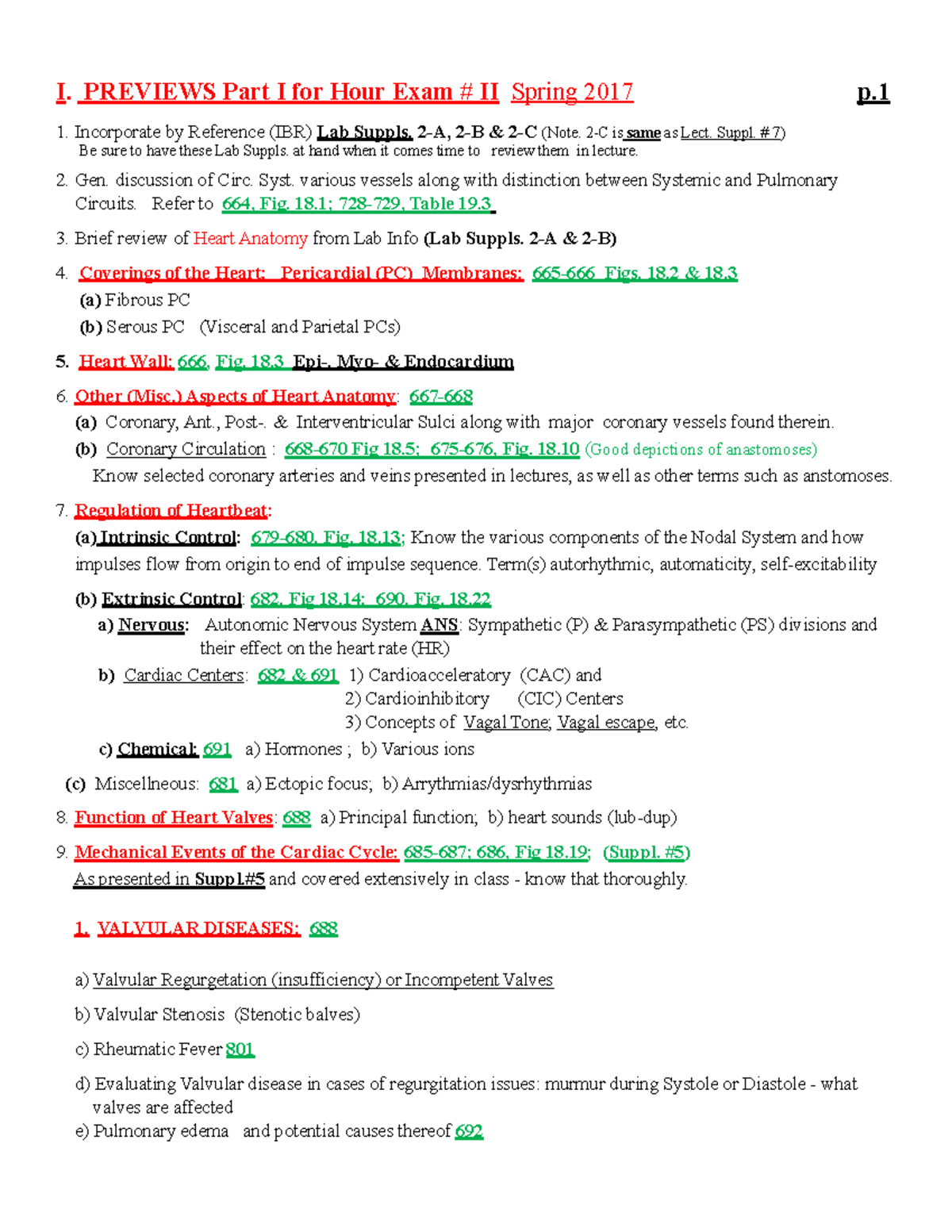 BIO 208 Previews HE # II Parts I & II - Sp - I. PREVIEWS Part I for ...