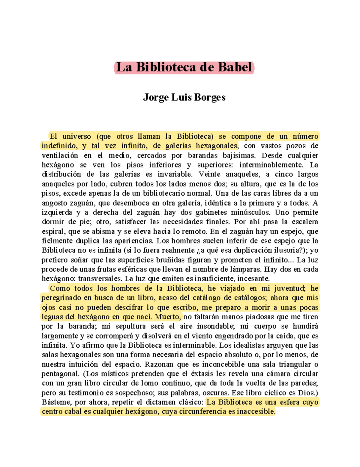 La biblio de babel - lectura - La Biblioteca de Babel Jorge Luis Borges ...